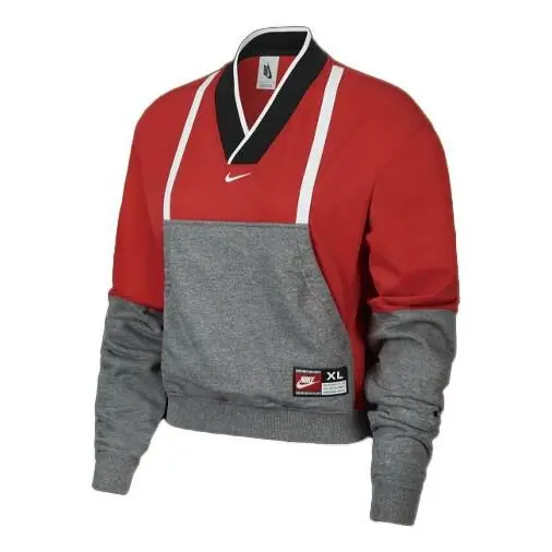 Nike Ispa Series Pullover V-neck Hoodie - Red