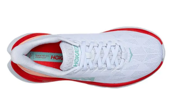 Hoka One One Mach 4 Athletic Sneakers - White/fiesta