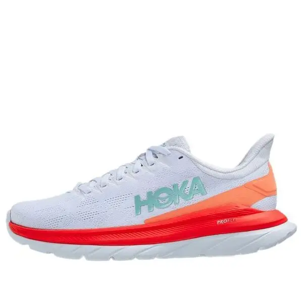 Hoka One One Mach 4 Athletic Sneakers - White/fiesta
