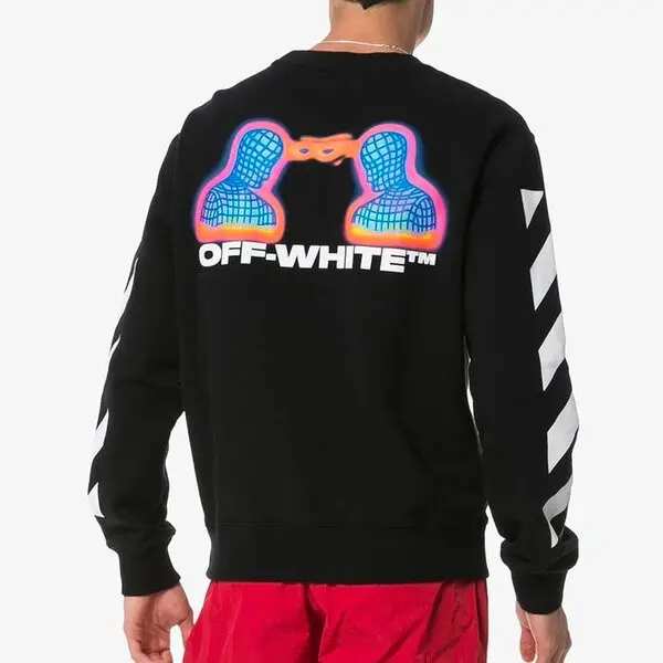 Off-White Thermo Striped Logo Slim-fit Sweatshirt