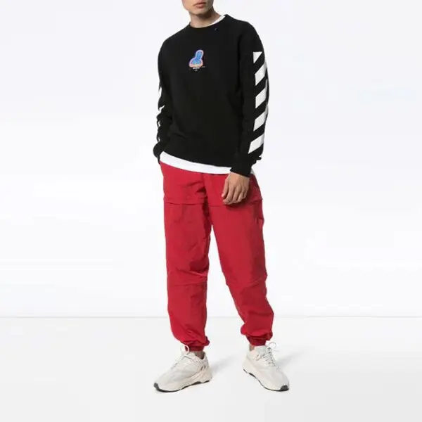 Off-White Thermo Striped Logo Slim-fit Sweatshirt