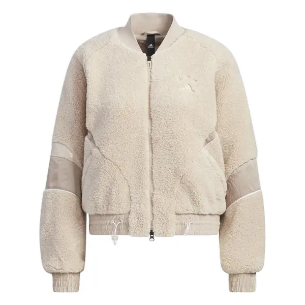 Adidas Fleece Zip Up Jacket - Beige