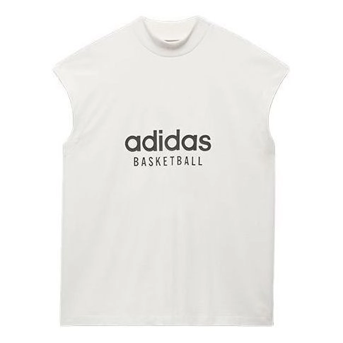 Adidas Basketball Sleeveless Tee - Cloud White/black