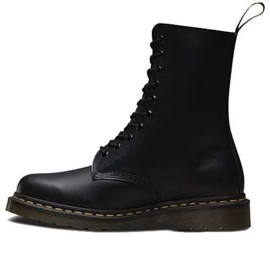 Dr. Martens 1490 Smooth Leather Lace Up Boots - Black