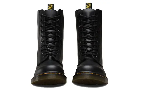 Dr. Martens 1490 Smooth Leather Lace Up Boots - Black