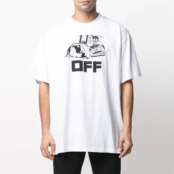 Off-White Short Sleeve Printed Pullover
