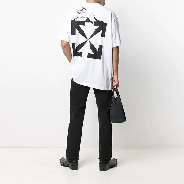 Off-White Short Sleeve Printed Pullover