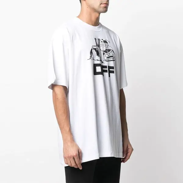 Off-White Short Sleeve Printed Pullover