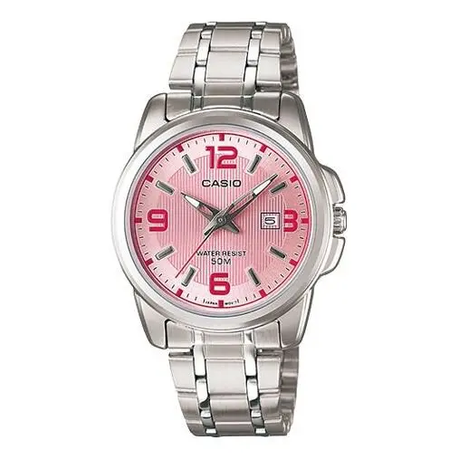 Casio Stainless Steel Link Strap Analog Watch - Pink