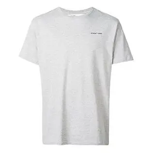 Off-White Chest Alphabet Logo Slim Fit Short Sleeve Gray