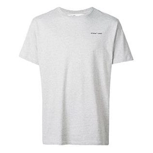 Off-White Chest Alphabet Logo Slim Fit Short Sleeve Gray - Grey
