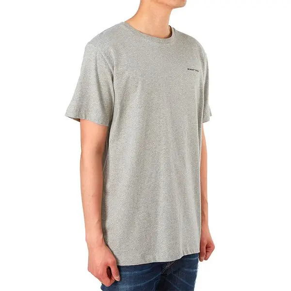 Off-White Chest Alphabet Logo Slim Fit Short Sleeve Gray