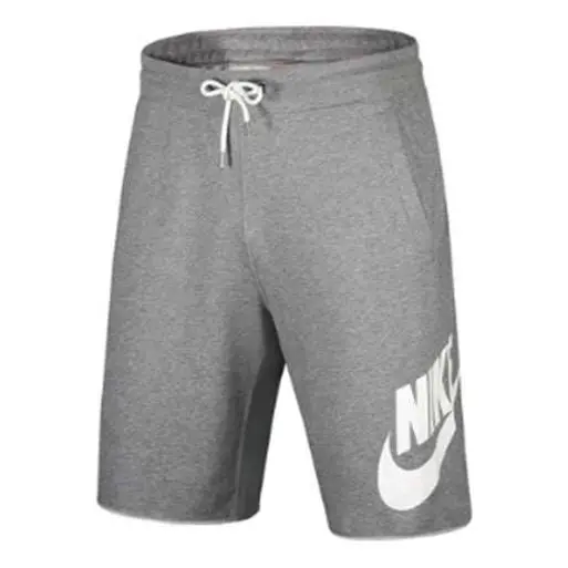 Nike Loose Knit Shorts With Large Logo Print - Grey
