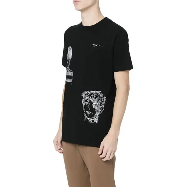 Off-White Small Character Pattern Printing Short Sleeve Ordinary Version