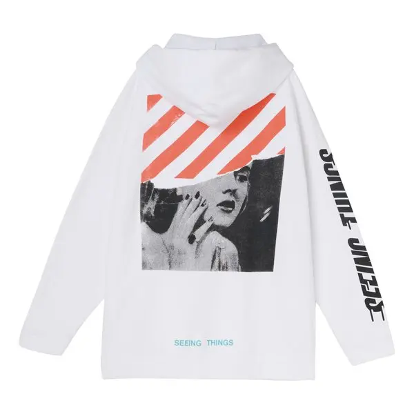 Off-White Seeing Things" Printed Hoodie - White