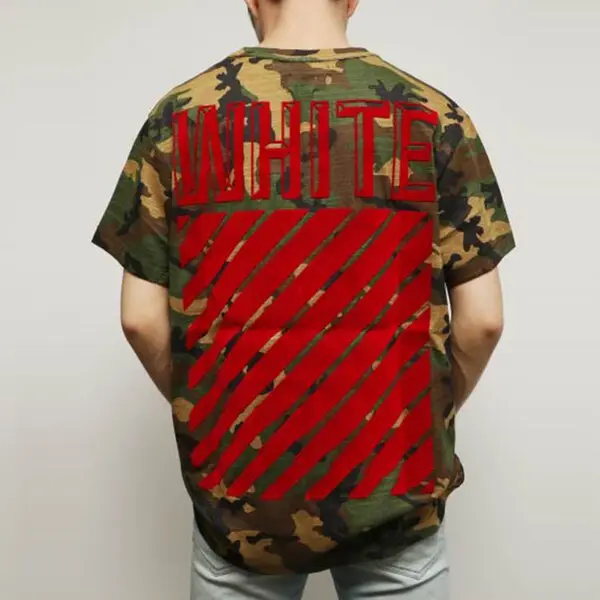 Off-White Camouflage Short Sleeve T-shirt - Green
