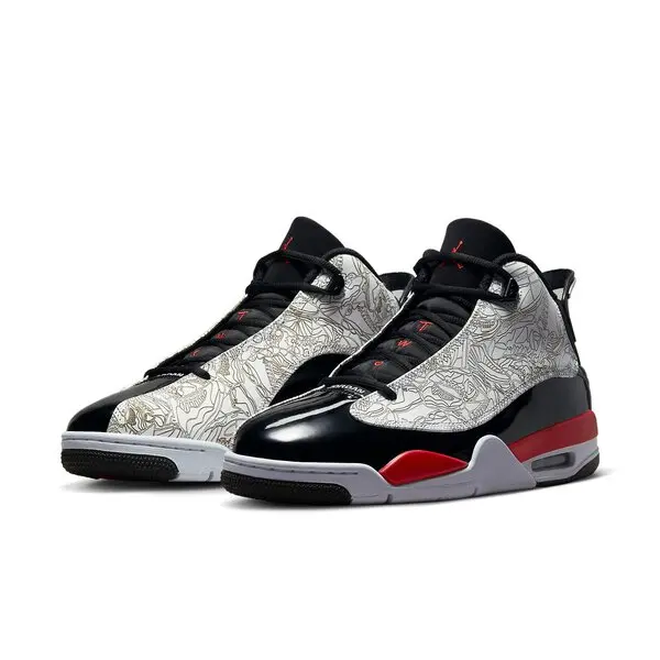 JORDAN Air Dub Zero "fire Red" Sneakers - White/black/fire Red
