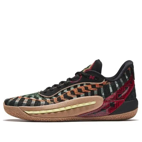 ANTA Shock Wave 6 Pro "tiger Spot" Sneakers - Black/green/orange