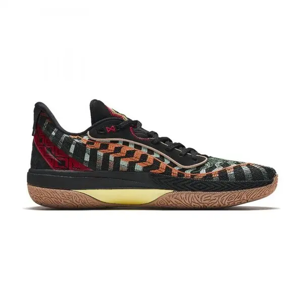 ANTA Shock Wave 6 Pro "tiger Spot" Sneakers - Black/green/orange