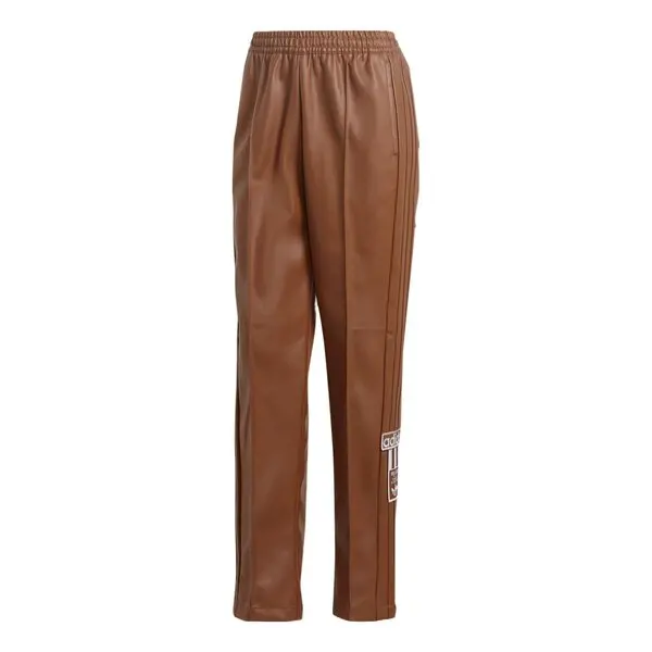 Adidas Centre Stage Faux Leather Adibreak Pants - Brown