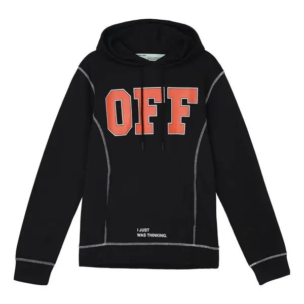 Off-White Appliqué Hooded Sweatshirt - Black