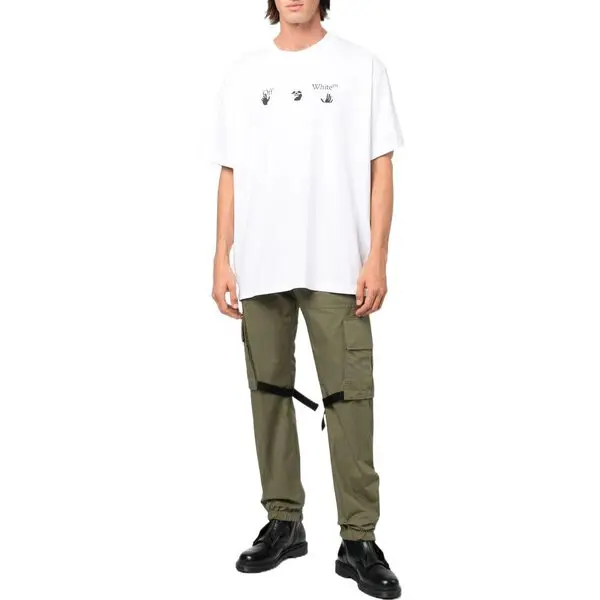 Off-White Ss22 Logo Printing Short Sleeve Loose Fit White T-shirt - Default Color