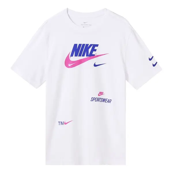 Nike Alphabet Sports Short Sleeve T-shirt - White