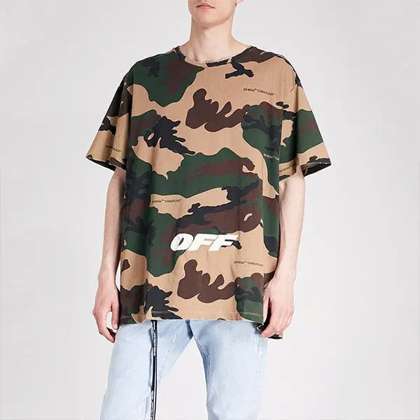 Off-White Alphabet Embroidered Short Sleeve Camouflage T-shirt - Default Colorway