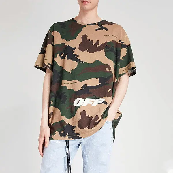 Off-White Alphabet Embroidered Short Sleeve Camouflage T-shirt - Default Colorway