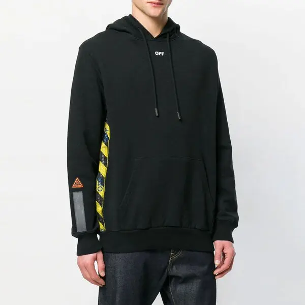 Off-White Side Yellow Hoodie - Black