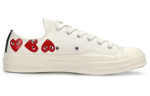CONVERSE Comme Des Garcons Play X Chuck 70 Low Top "multi Heart