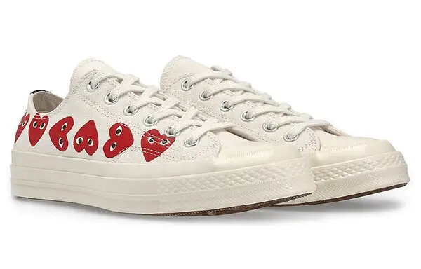 CONVERSE Comme Des Garcons Play X Chuck 70 Low Top "multi Heart