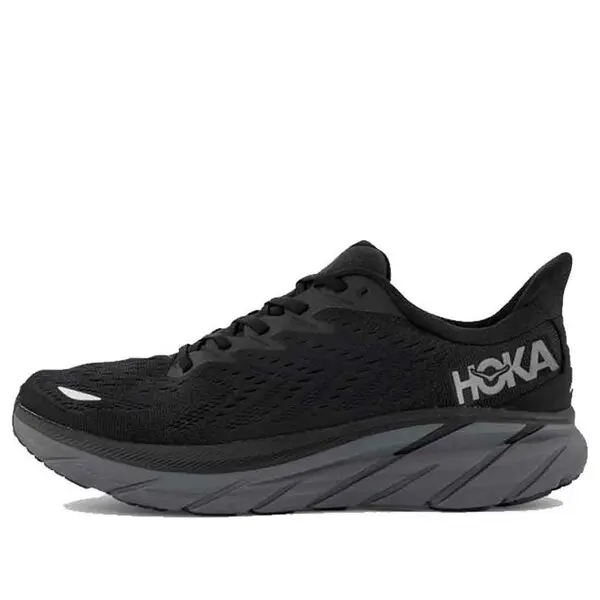 Hoka One One Clifton 8 Wide Athletic Sneakers - Black