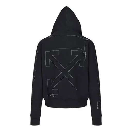 Off-White Back Logo Printed Hoodie - Black
