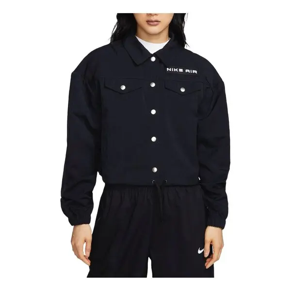 Nike Modest Cropped Woven Jacket - Black/white