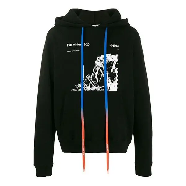 Off-White Usa Cotton Pattern Printing Hoodie - Black