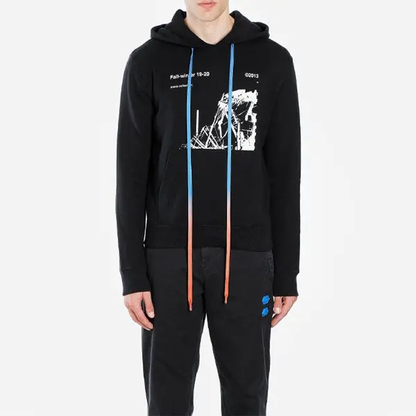Off-White Usa Cotton Pattern Printing Hoodie - Black