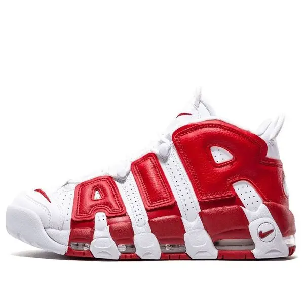 Nike More Uptempo 'white Red' Sneakers - White/red