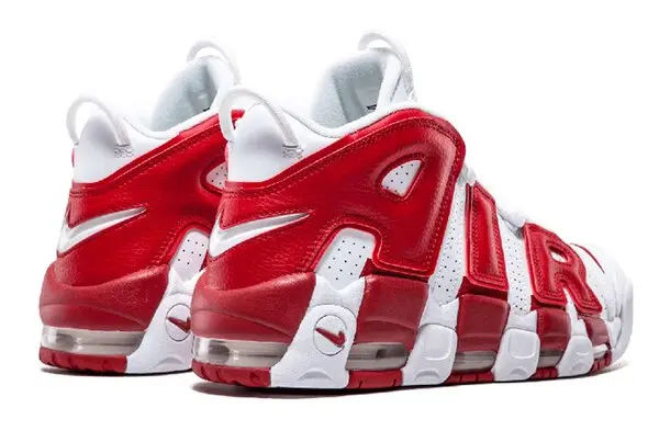 Nike More Uptempo 'white Red' Sneakers - White/red