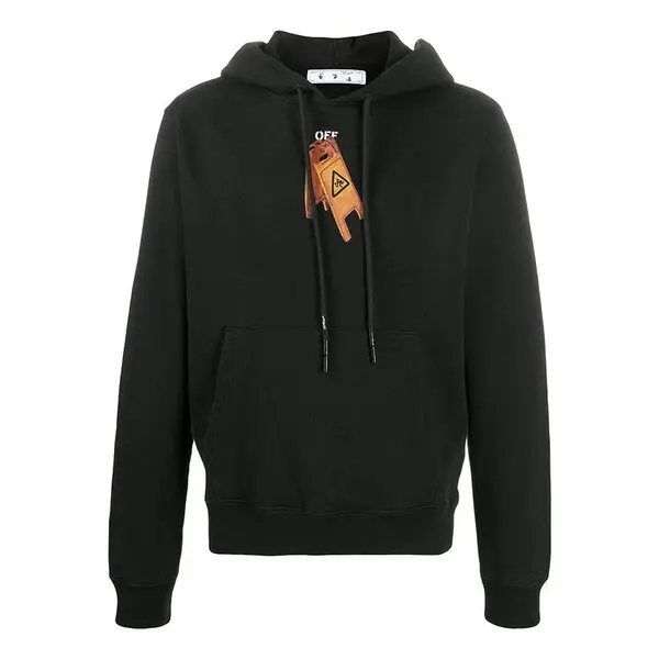 Off-White Pascal Printing Hooded Pullover - Black