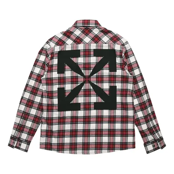 Off-White Ss21 Plaid Back Arrow Shirt - Red