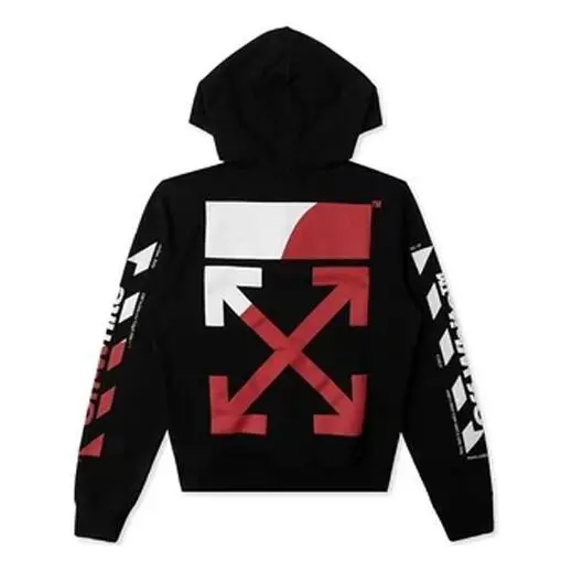 Off-White Printed Logo Hoodie - Black
