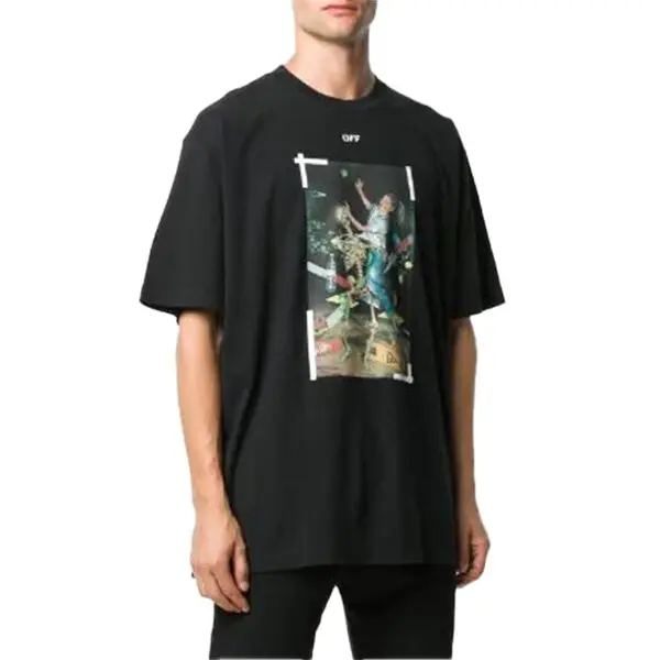 Off-White Chest Painting Printing Short Sleeve - Black