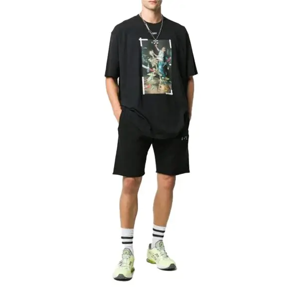 Off-White Chest Painting Printing Short Sleeve - Black