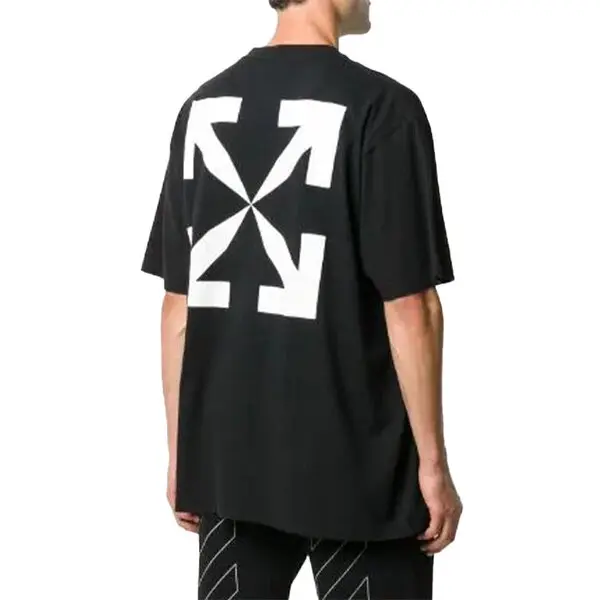 Off-White Chest Painting Printing Short Sleeve - Black