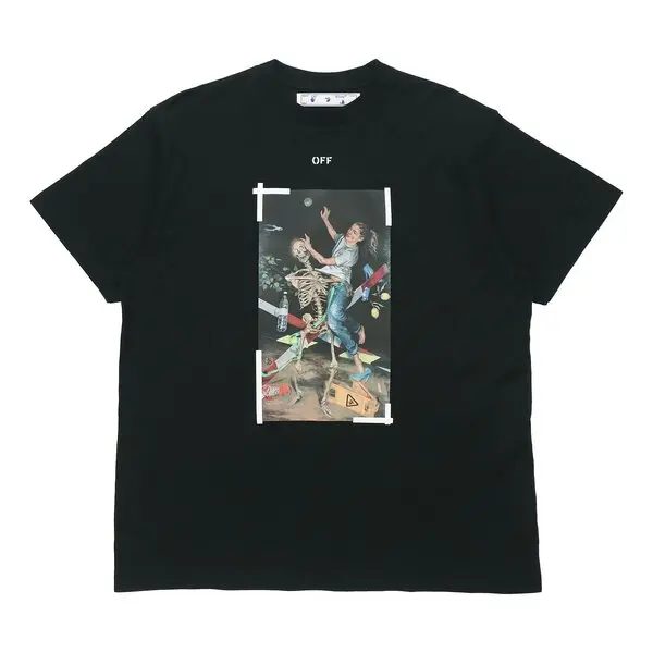Off-White Chest Painting Printing Short Sleeve - Black