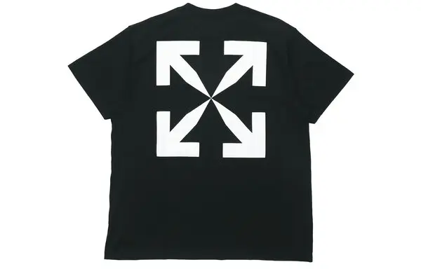 Off-White Chest Painting Printing Short Sleeve - Black