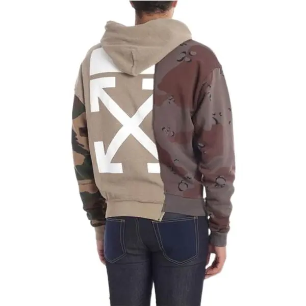 Off-White Splicing Long Sleeves Camouflage Hoodie