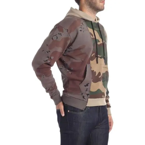 Off-White Splicing Long Sleeves Camouflage Hoodie