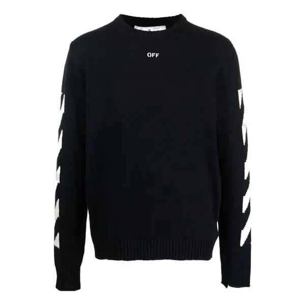 Off-White Fw22 Diag Logo Wool Pullover - Black/white
